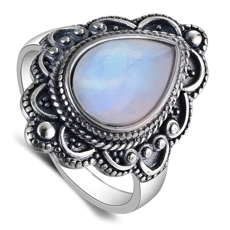 Blue Moonstone Ring Silver | Moonstone Store